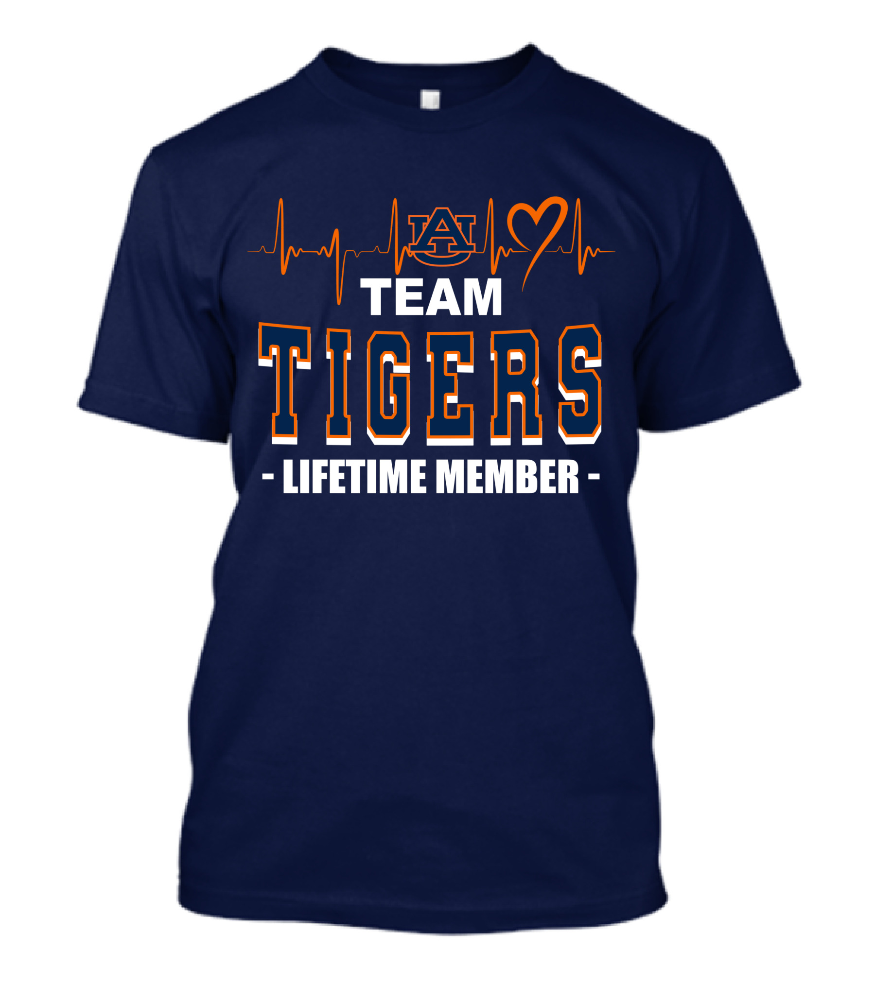 Team Tigers Lifetime Member Auburn Heartbeat T-Shirt