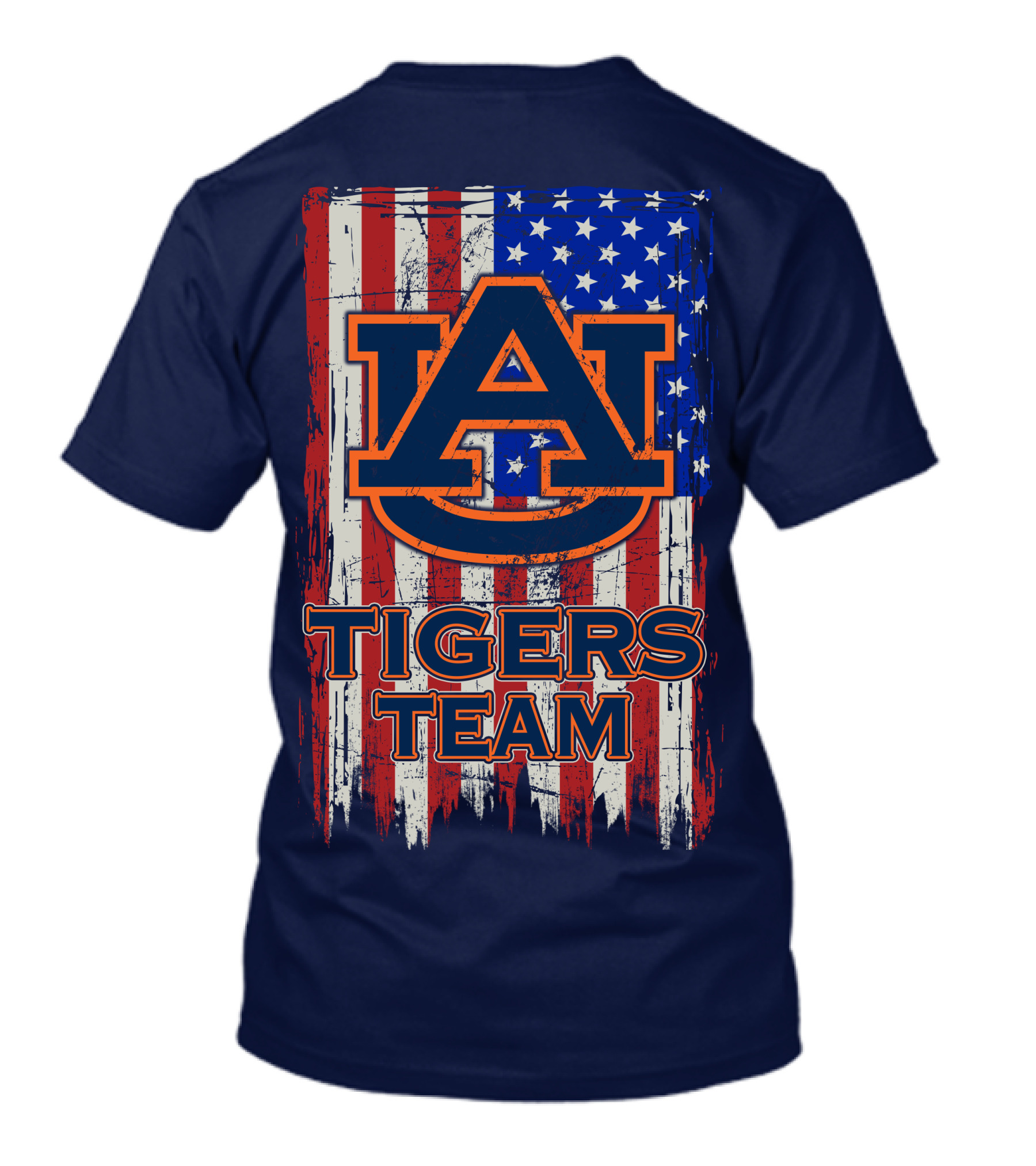 Auburn Tigers Team American Flag T-Shirt