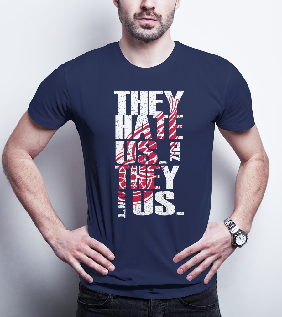 They Hate Us Cuz They Ain't Us Detroit Redwings T-Shirt