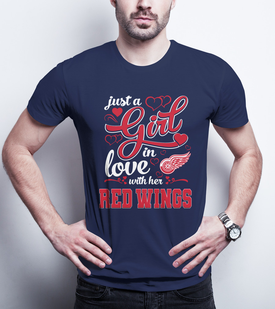 Just A Girl In Love With Her Red Wings T-Shirt