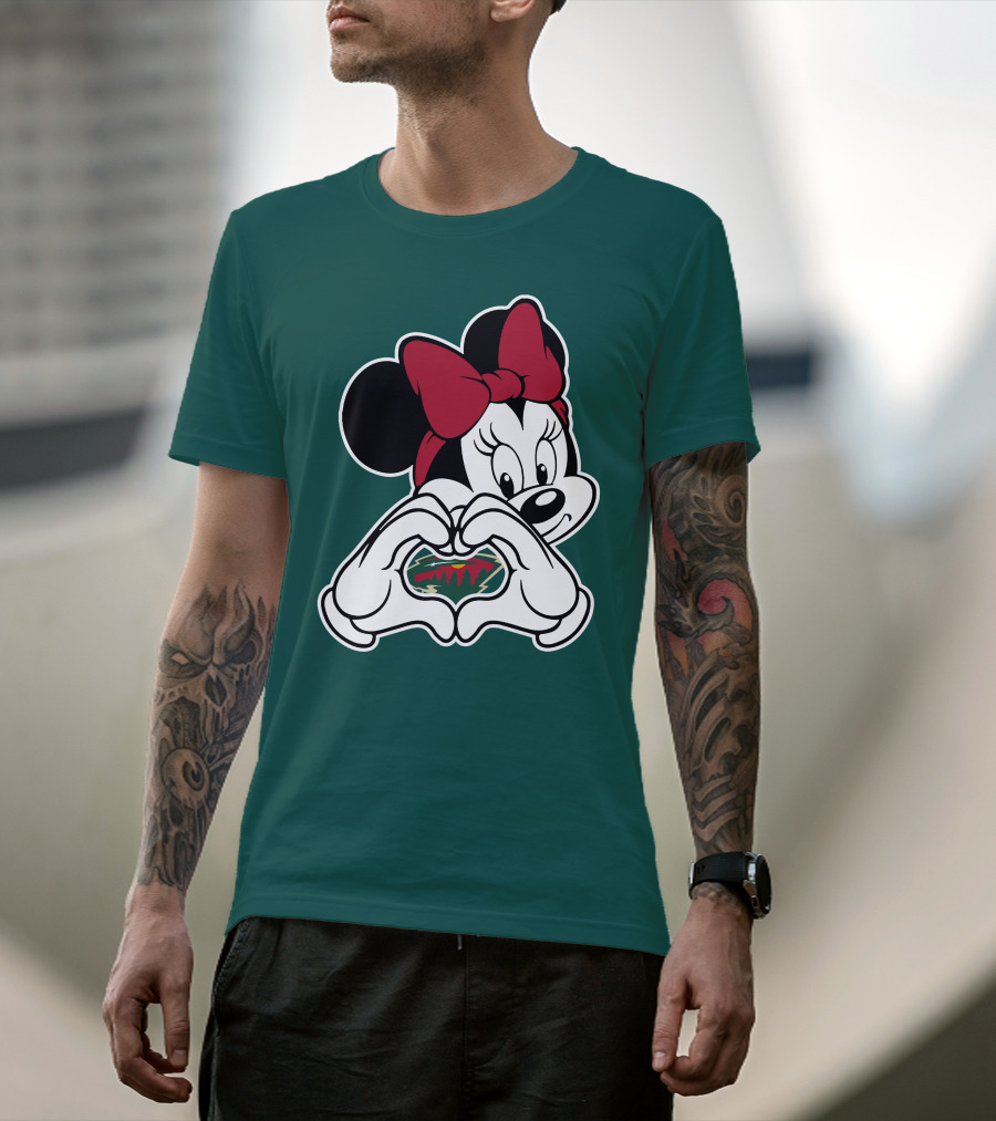 Minnie Heart Minnesota Wild Logo T-Shirt