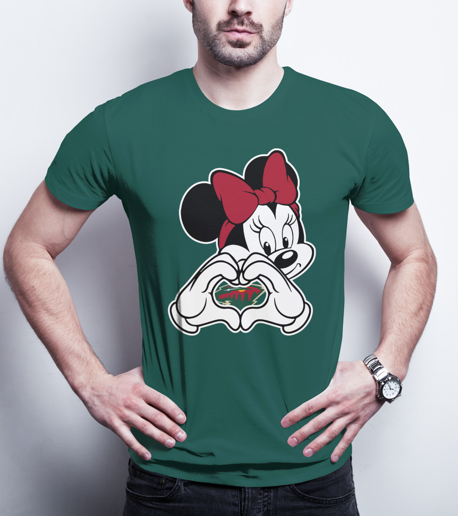 Minnie Heart Minnesota Wild Logo T-Shirt