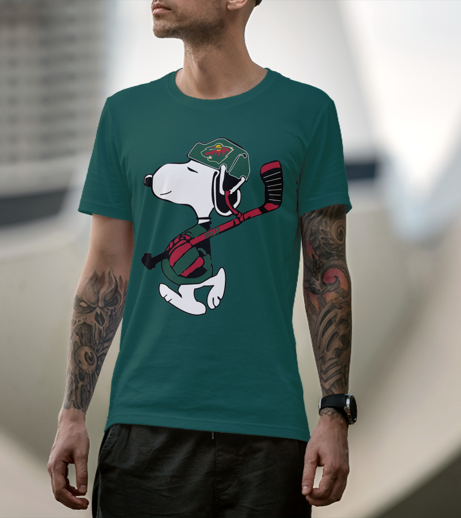 Snoopy Minnesota Wild Hockey Nhl Team Spirit T-Shirt