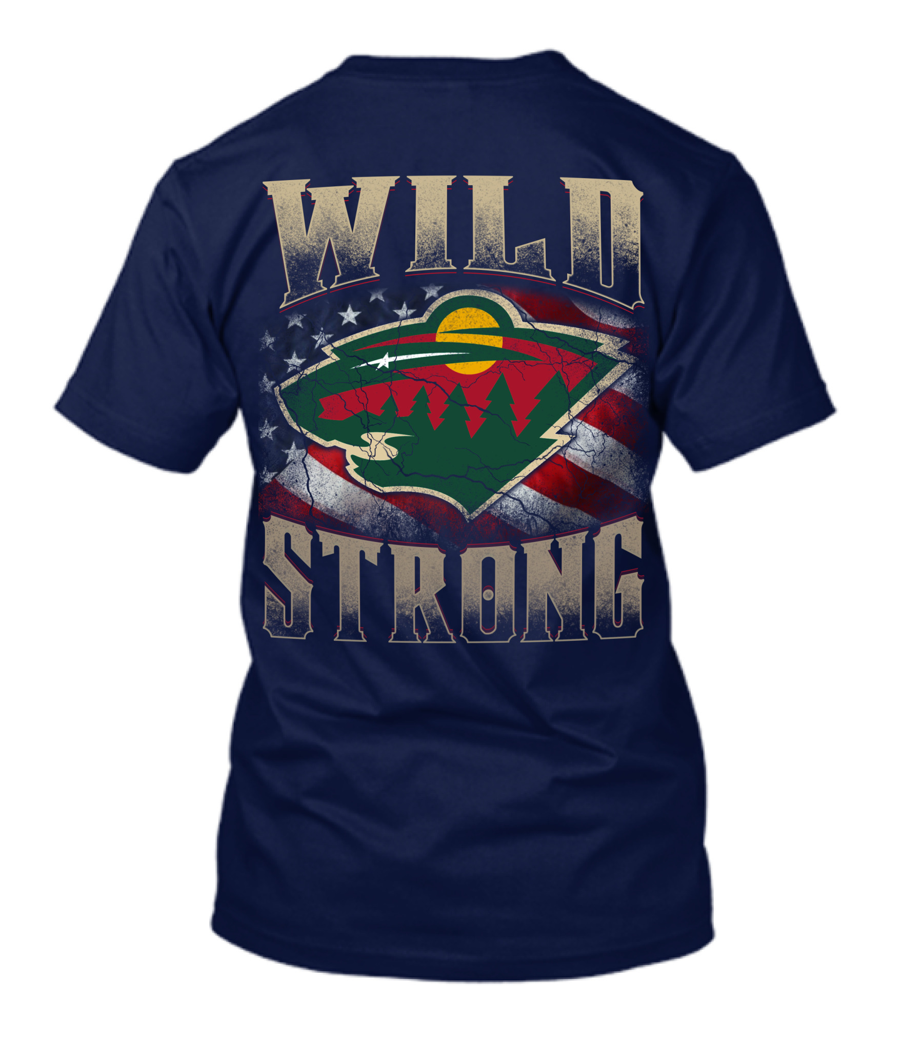 Wild Strong Minnesota Wild Logo American Flag T-Shirt