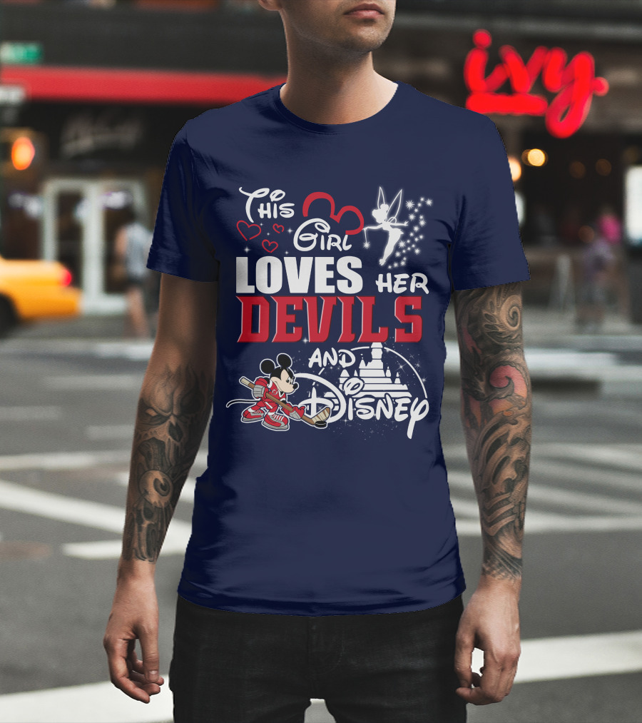 This Girl Loves Her Devils And Disney T-Shirt