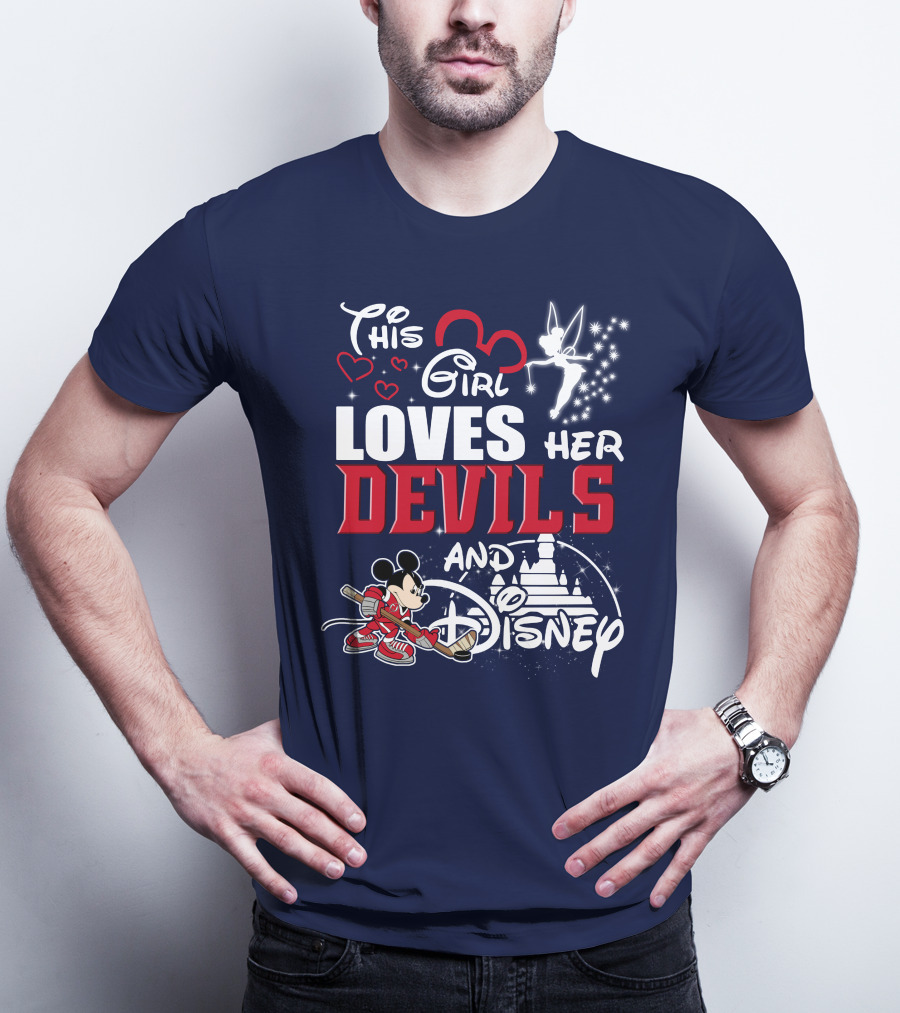 This Girl Loves Her Devils And Disney T-Shirt