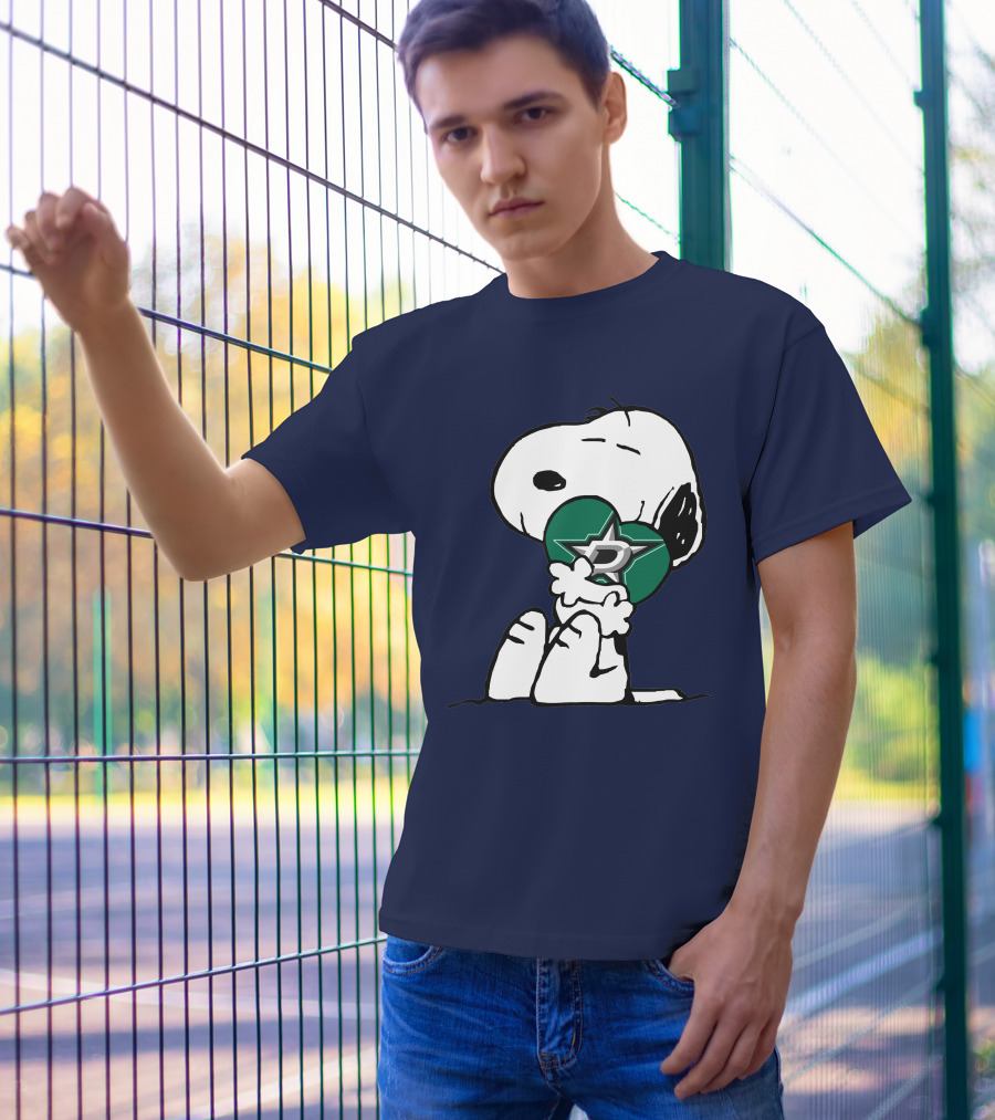 Snoopy Hugging Dallas Stars T-Shirt