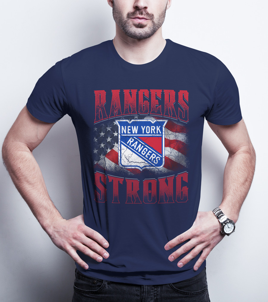 Rangers Strong New York American Flag T-Shirt
