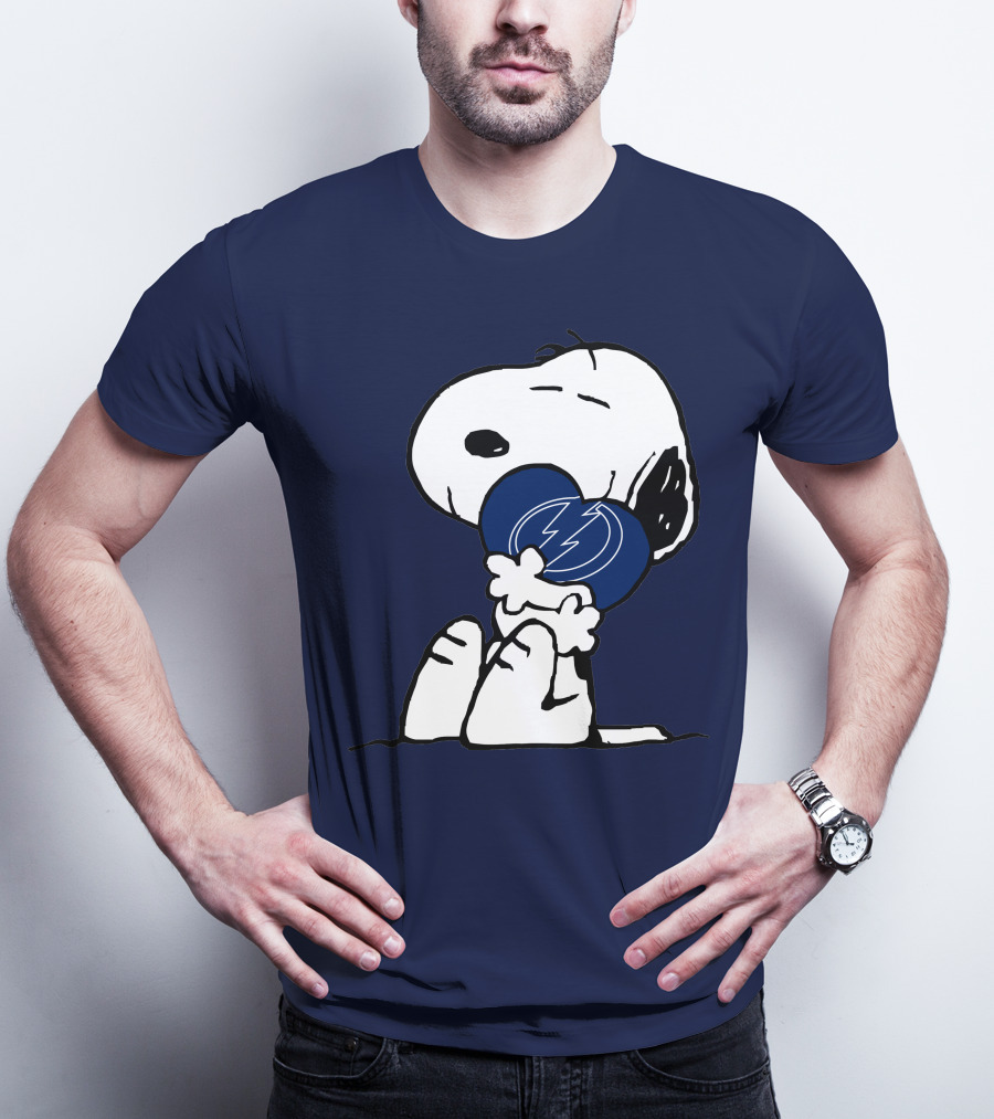 Tampa Bay Lightning Snoopy Hugging Heart T-Shirt