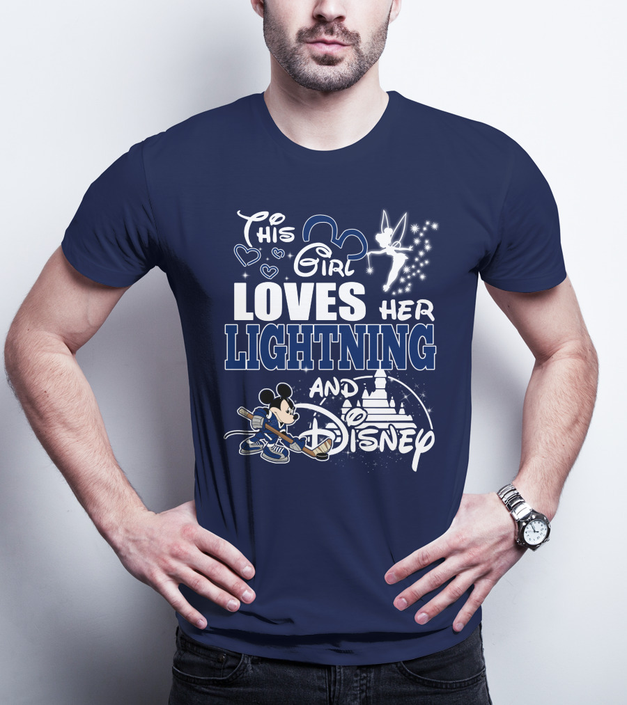 This Girl Loves Her Tampa Bay Lightning And Disney T-Shirt