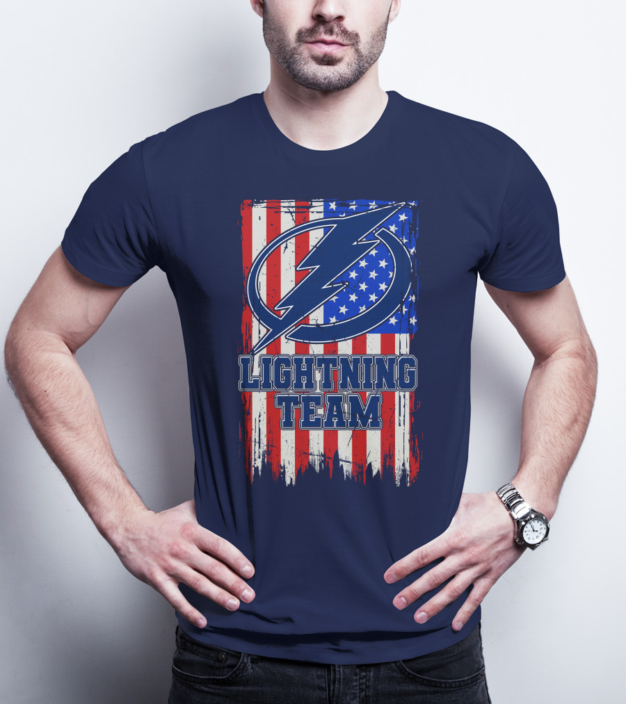 Tampa Bay Lightning Team American Flag T-Shirt