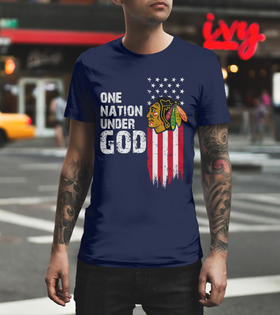 Chicago Blackhawks One Nation Under God T-Shirt