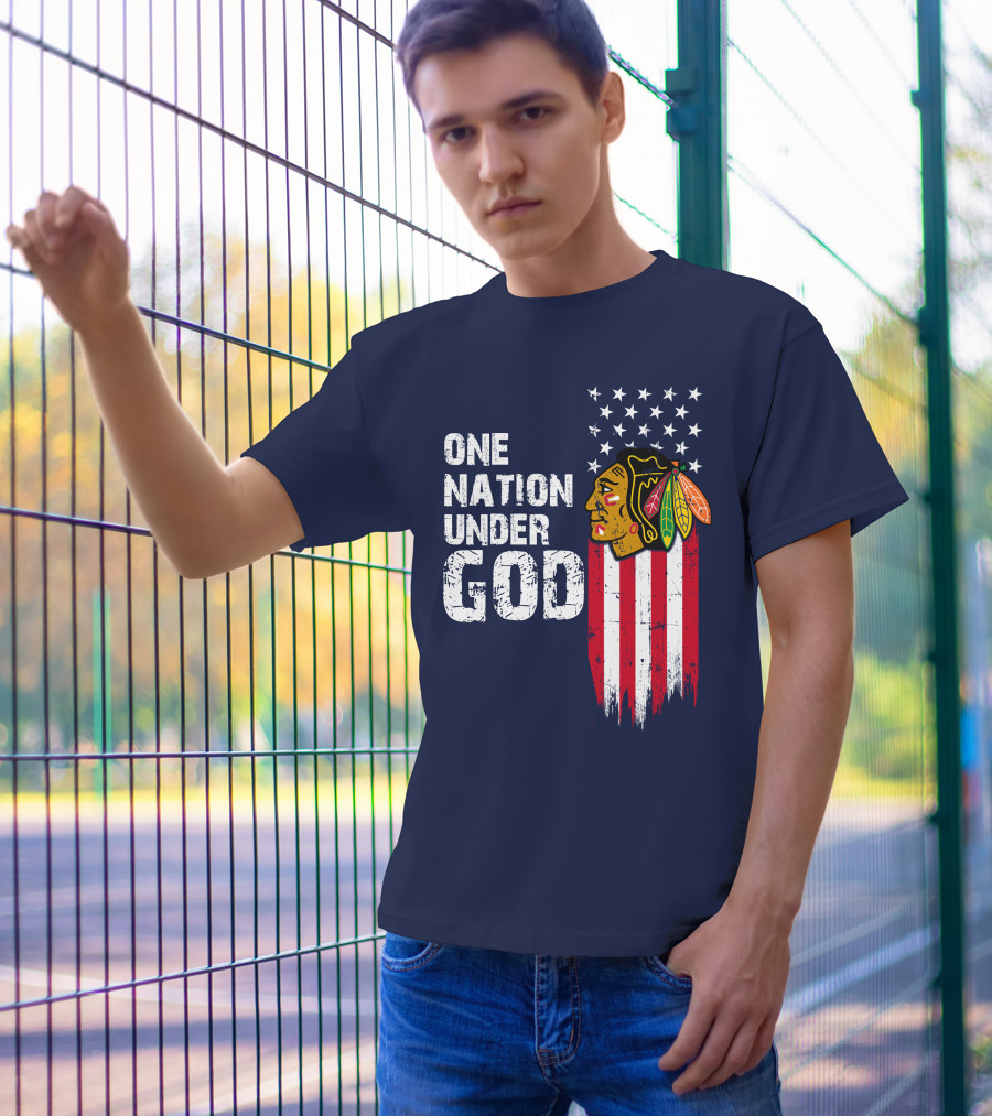 Chicago Blackhawks One Nation Under God T-Shirt