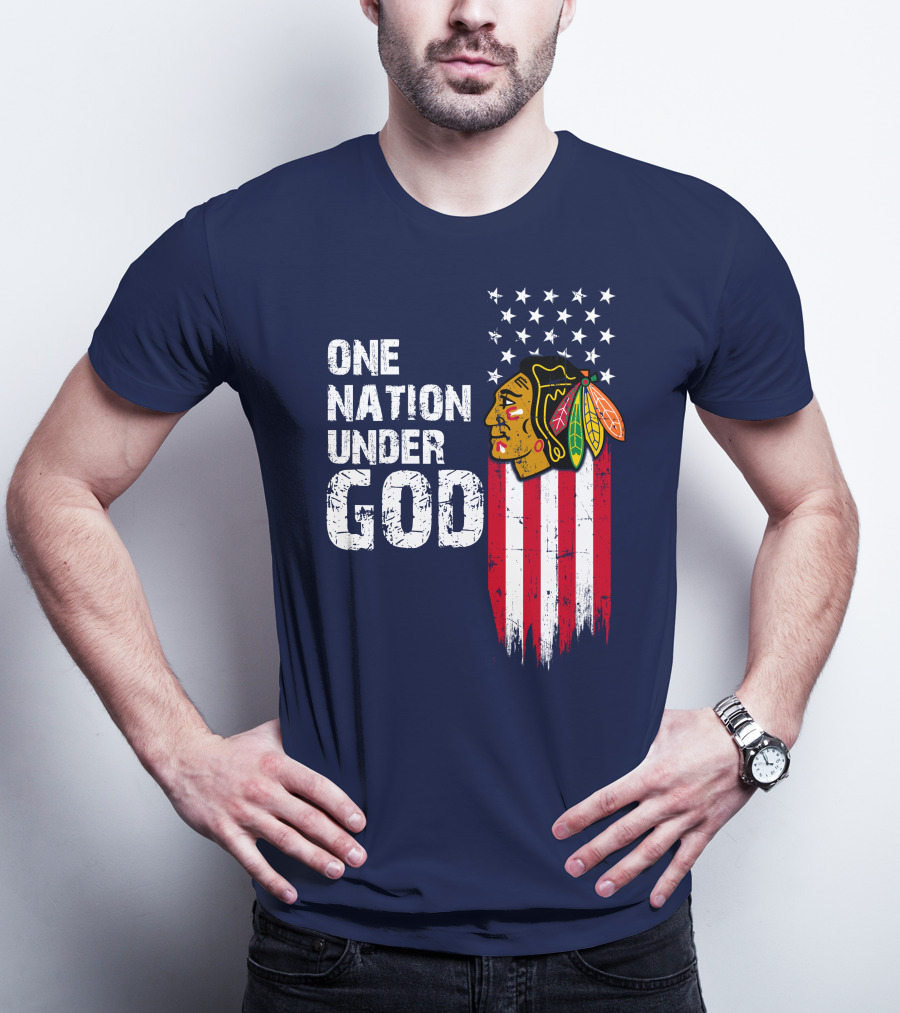 Chicago Blackhawks One Nation Under God T-Shirt