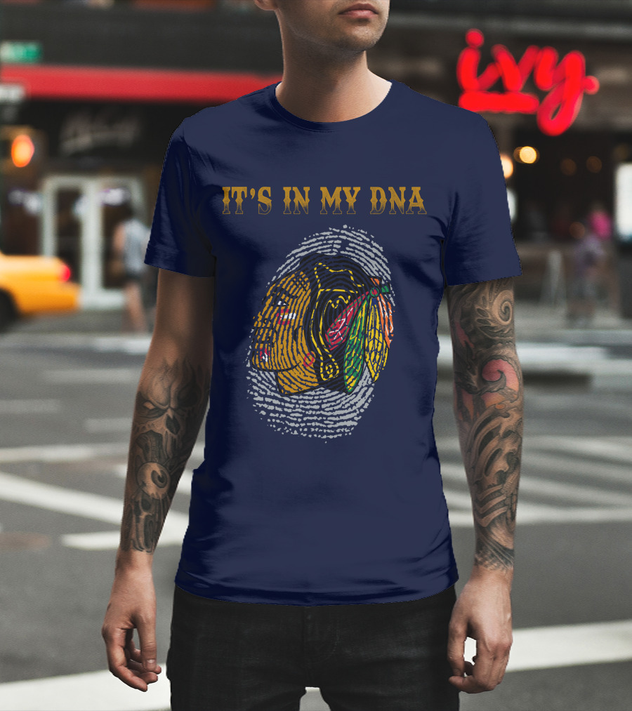 Chicago Blackhawks It's In My Dna Fingerprint T-Shirt