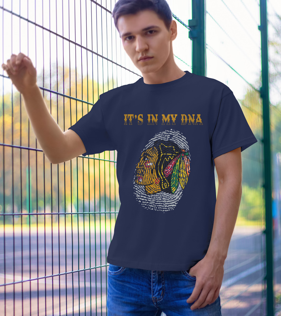 Chicago Blackhawks It's In My Dna Fingerprint T-Shirt