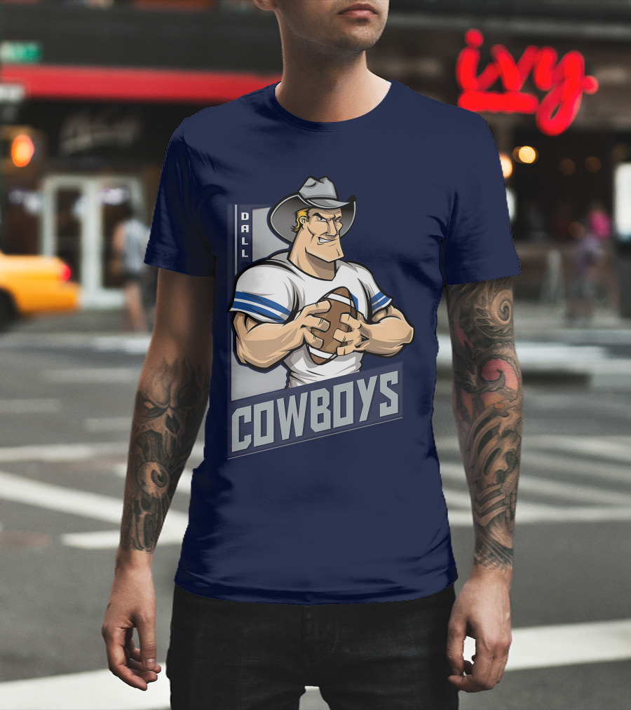 Dallas Cowboys Football Cartoon Character T-Shirt