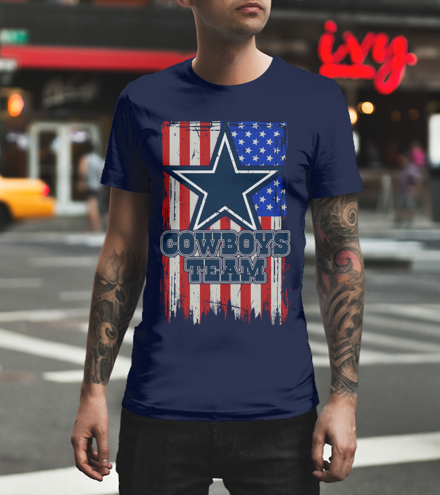 Cowboys Team Usa Flag Star T-Shirt