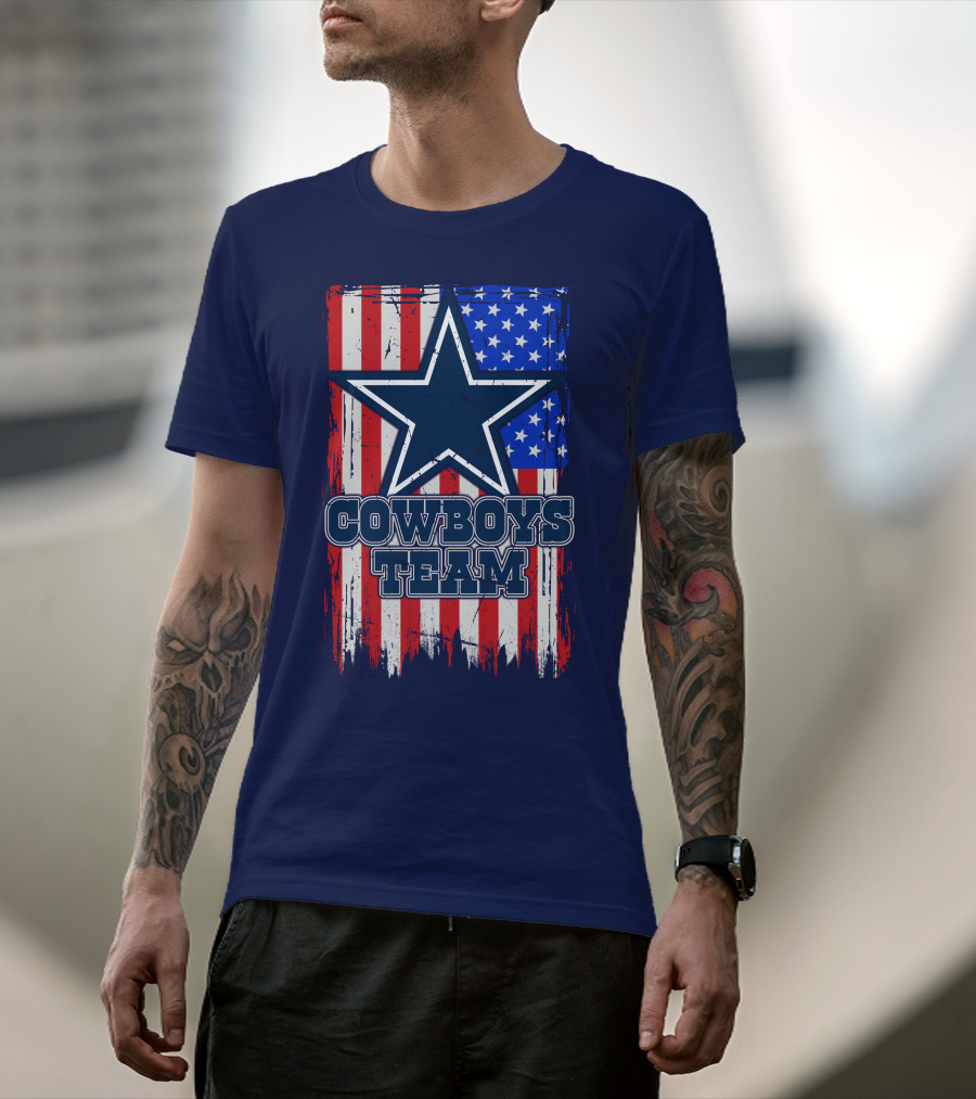 Cowboys Team Usa Flag Star T-Shirt