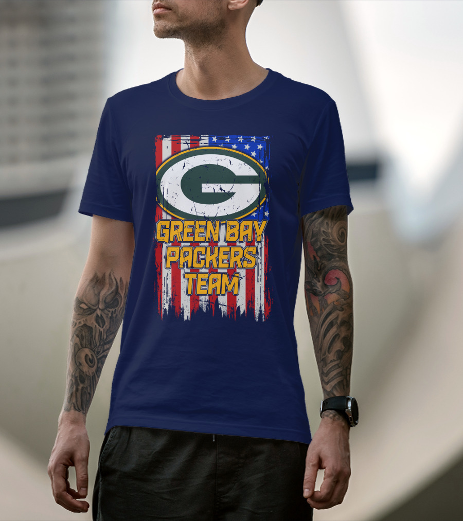 Green Bay Packers Team Flag T-Shirt