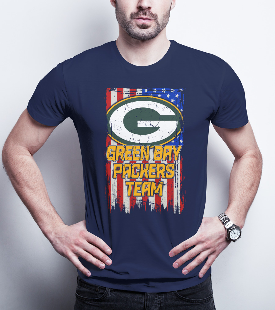 Green Bay Packers Team Flag T-Shirt