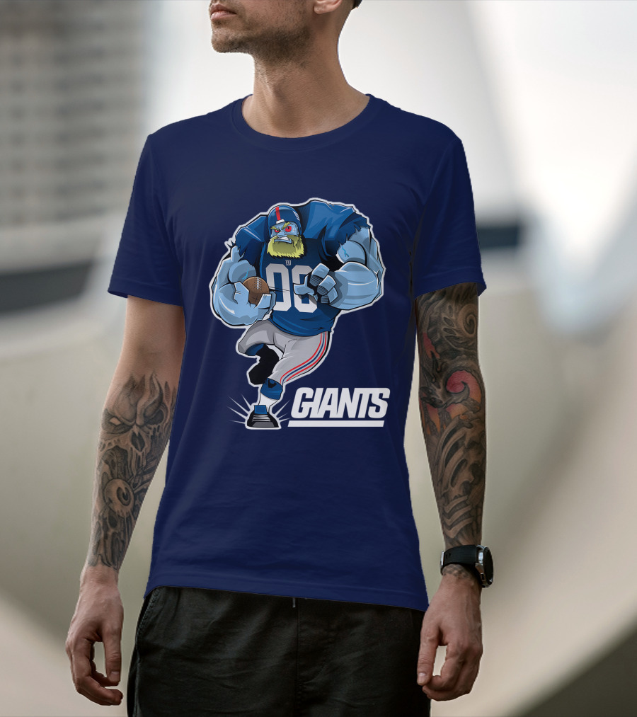 New York Giants Giants 98 Football Player Cartoon T-Shirt