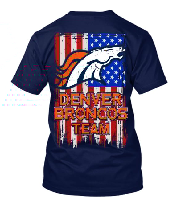 Denver Broncos Team American Flag T-Shirt