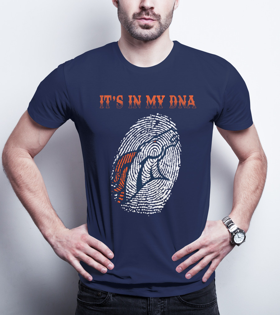 It's In My Dna Denver Broncos Fingerprint T-Shirt