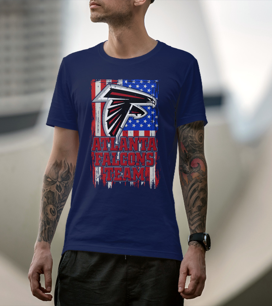 Atlanta Falcons Team American Flag T-Shirt