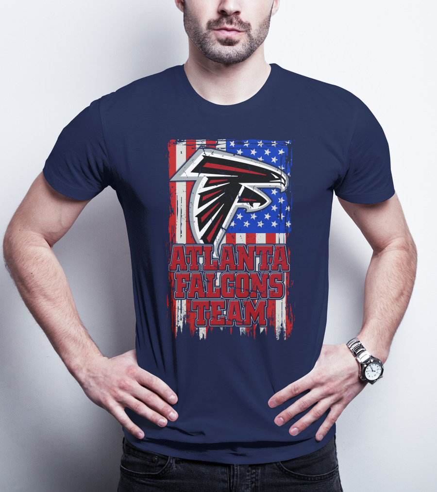 Atlanta Falcons Team American Flag T-Shirt