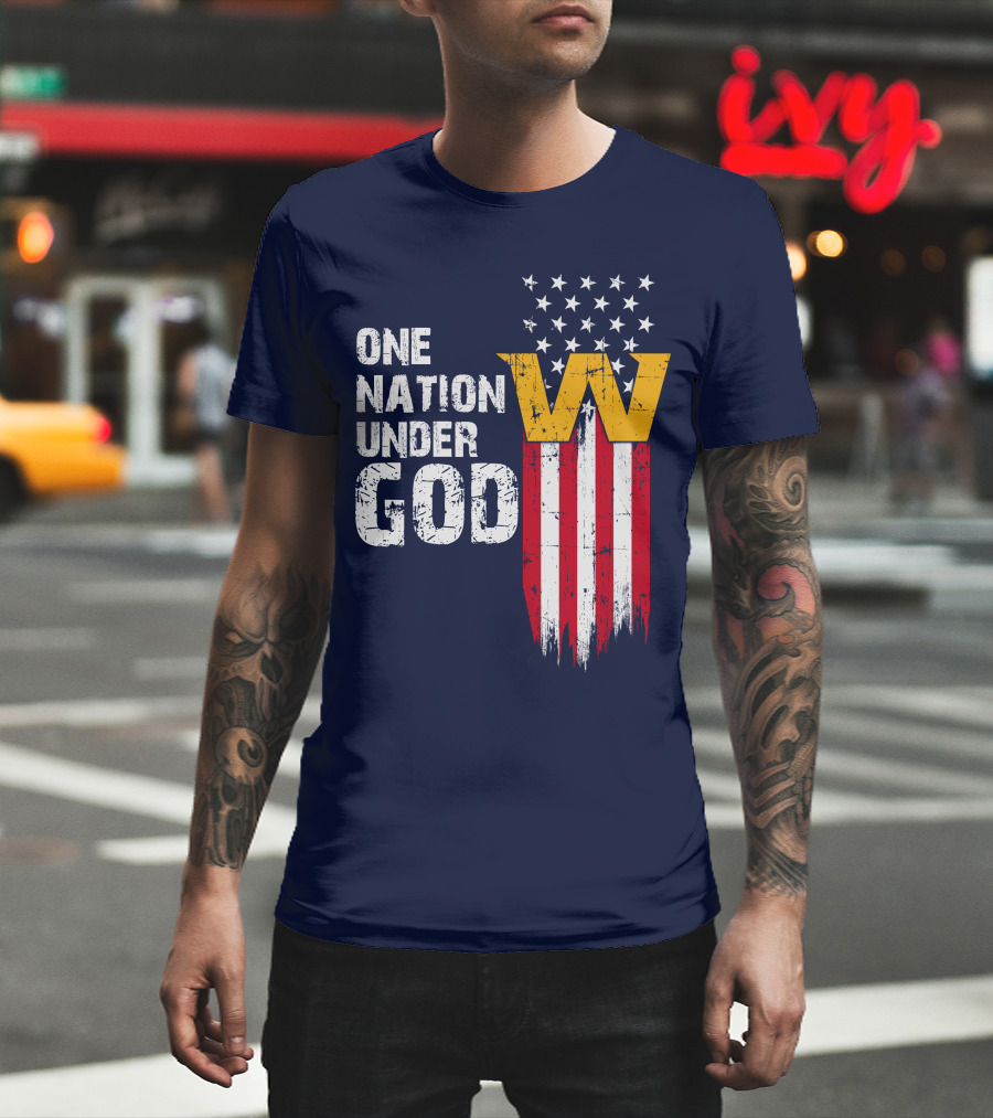 One Nation Under God Washington Usa Flag T-Shirt