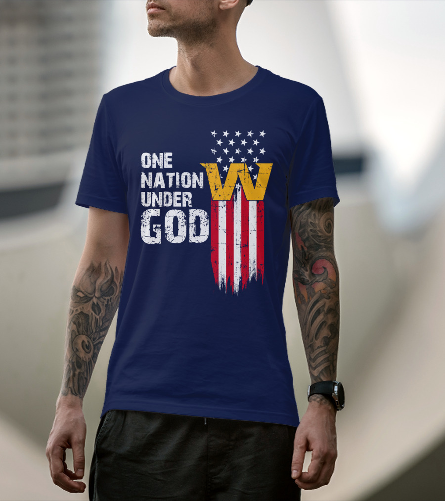 One Nation Under God Washington Usa Flag T-Shirt