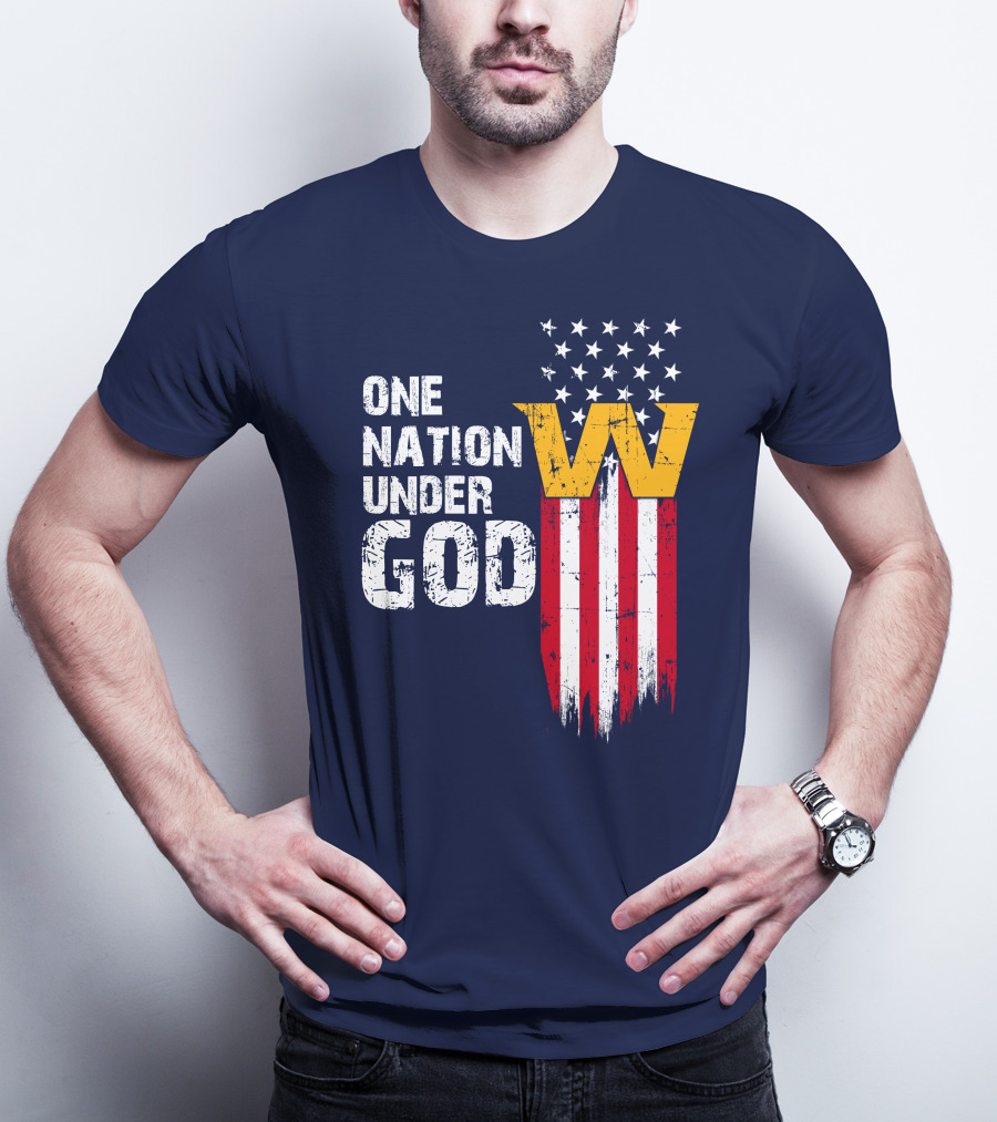 One Nation Under God Washington Usa Flag T-Shirt