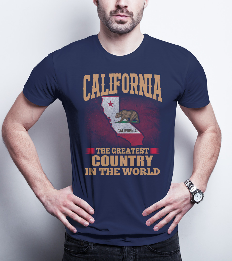 California The Greatest Country In The World Bear Flag Map T-Shirt