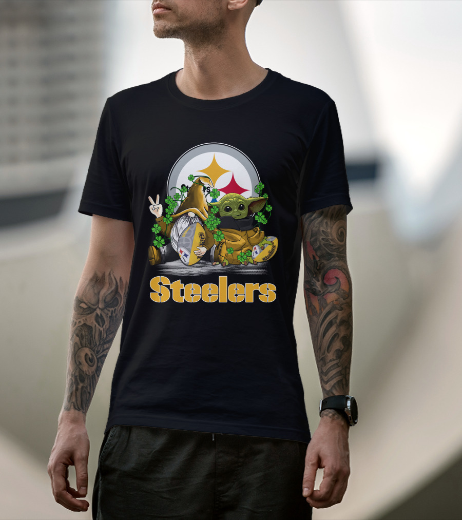 Steelers Shamrock Gnome And Green Alien Football T-Shirt