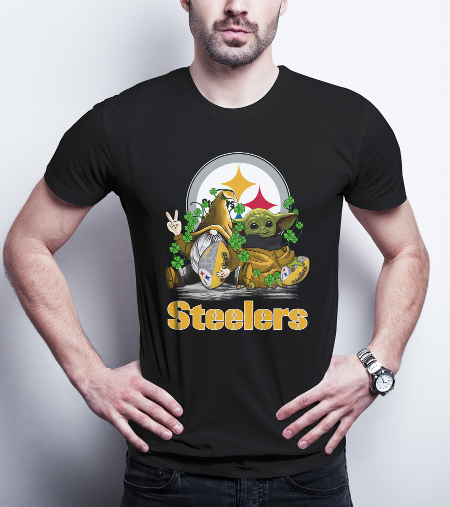 Steelers Shamrock Gnome And Green Alien Football T-Shirt