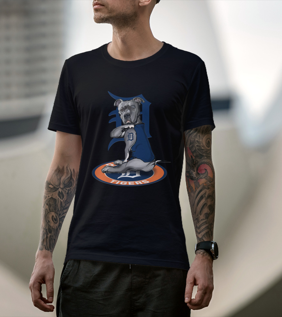 Detroit Tigers Dog Mascot With D T-Shirt