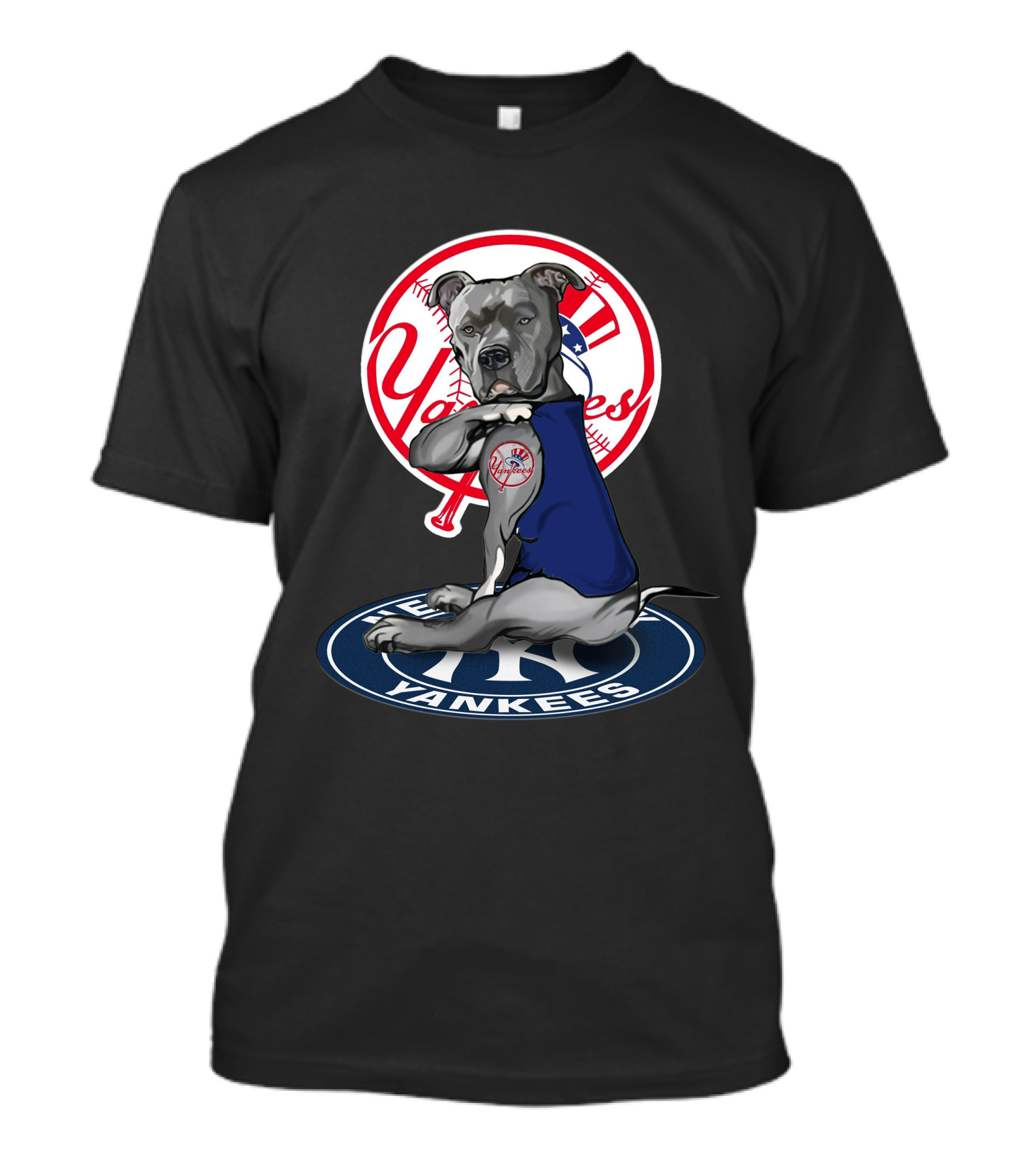New York Yankees Dog Mascot 19 Baseball Team Logos T-Shirt