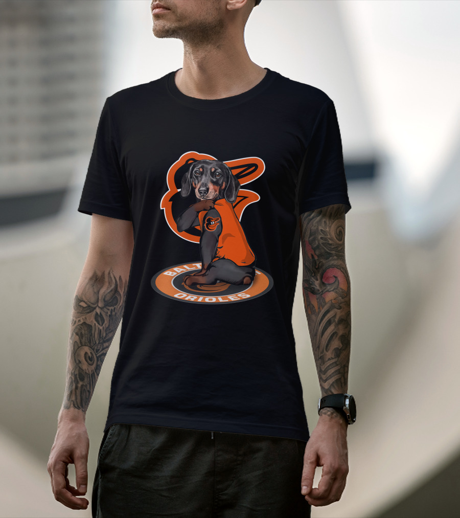 Baltimore Orioles Dog Wearing Team Shirt T-Shirt