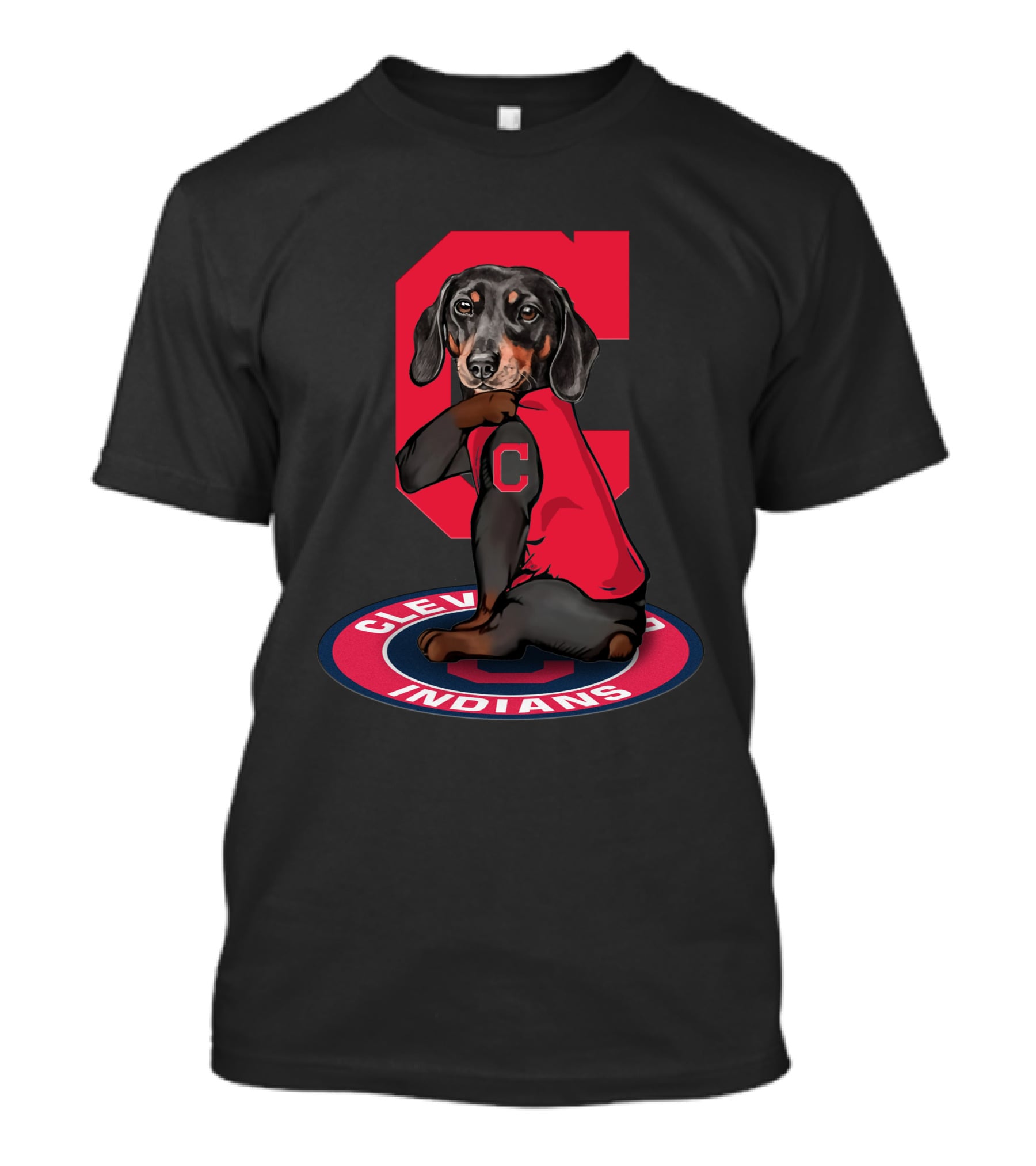 Cleveland Indians Dog With Red C Shirt T-Shirt