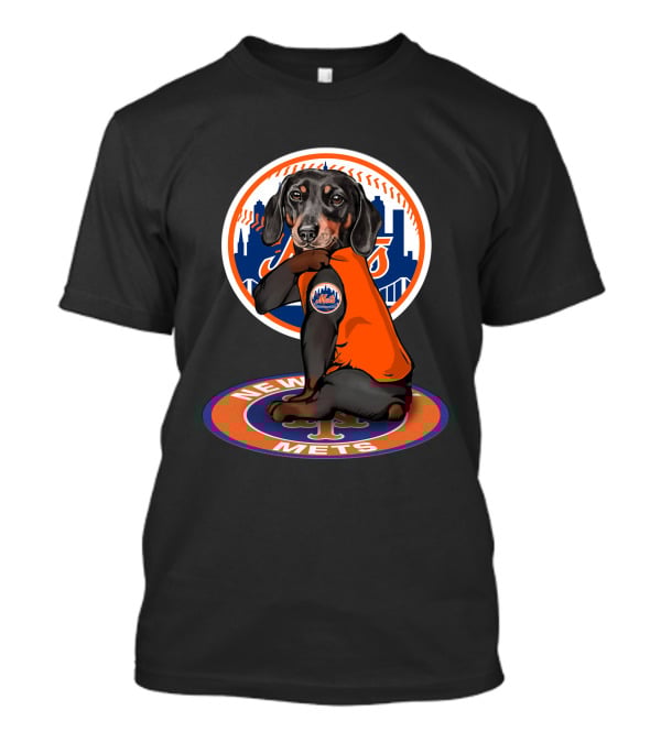 New York Mets Dachshund Orange Jersey T-Shirt