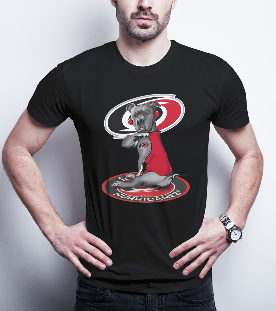 Carolina Hurricanes Dog With Logo Red And Black T-Shirt