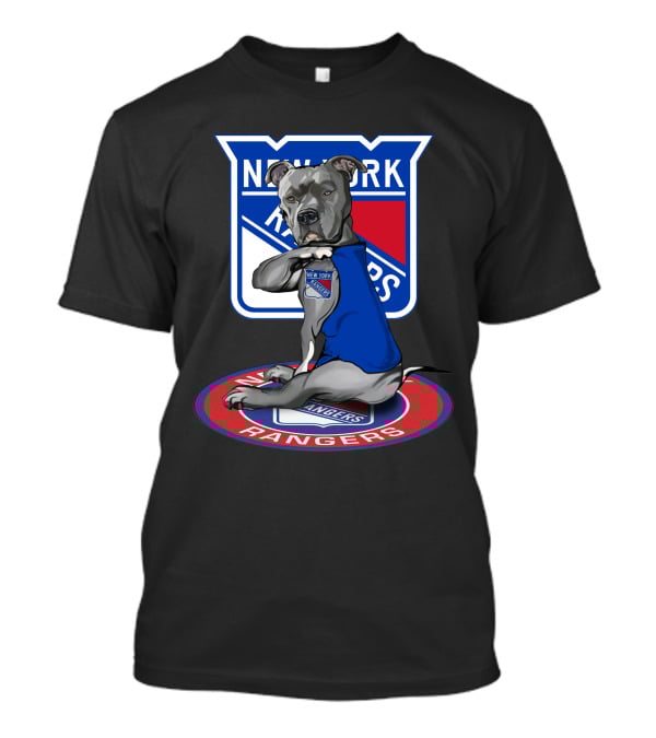 New York Rangers Dog Wearing Blue Jersey T-Shirt