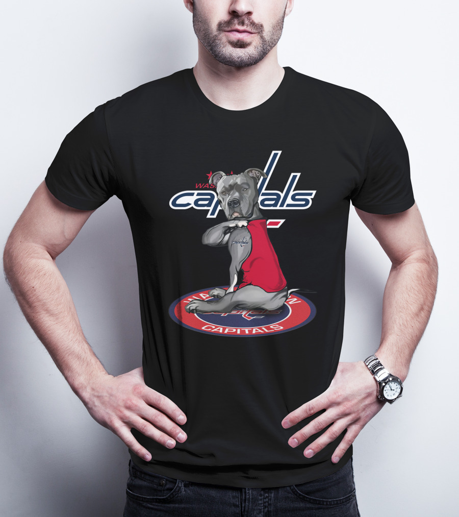 Washington Capitals Dog Wearing Red Jersey Logo 30 T-Shirt