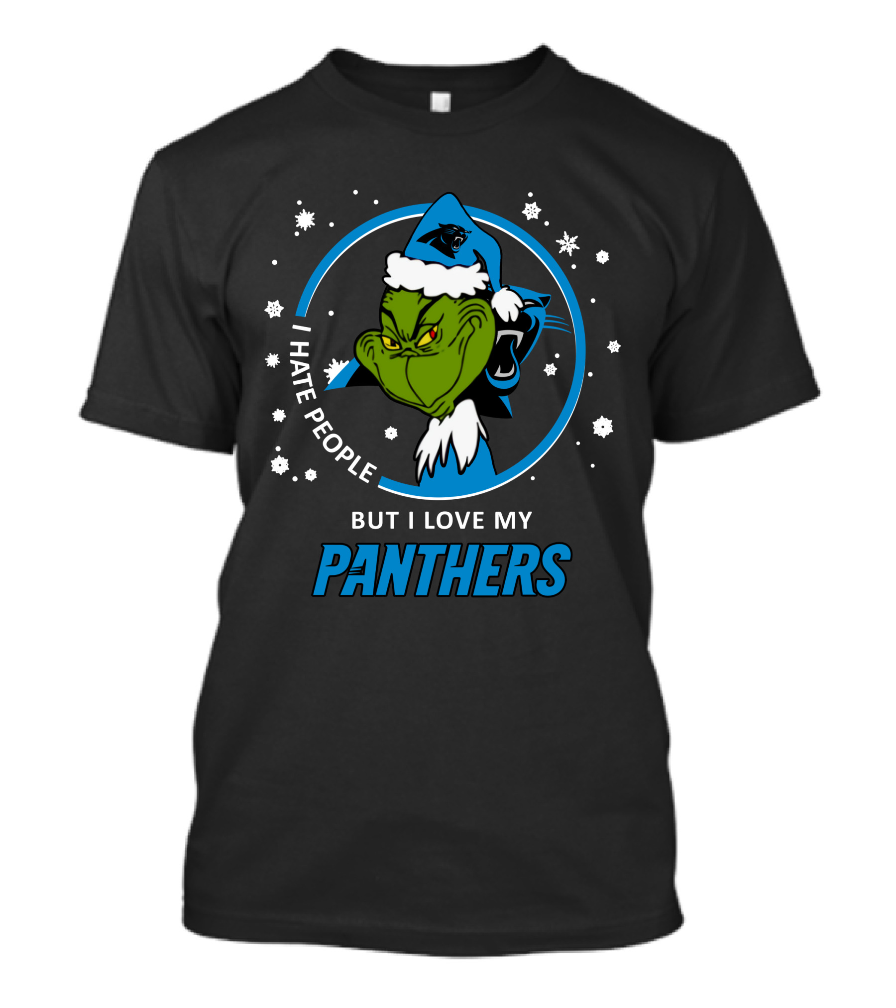 I Hate People But I Love My Panthers Grinch Carolina Panthers T-Shirt