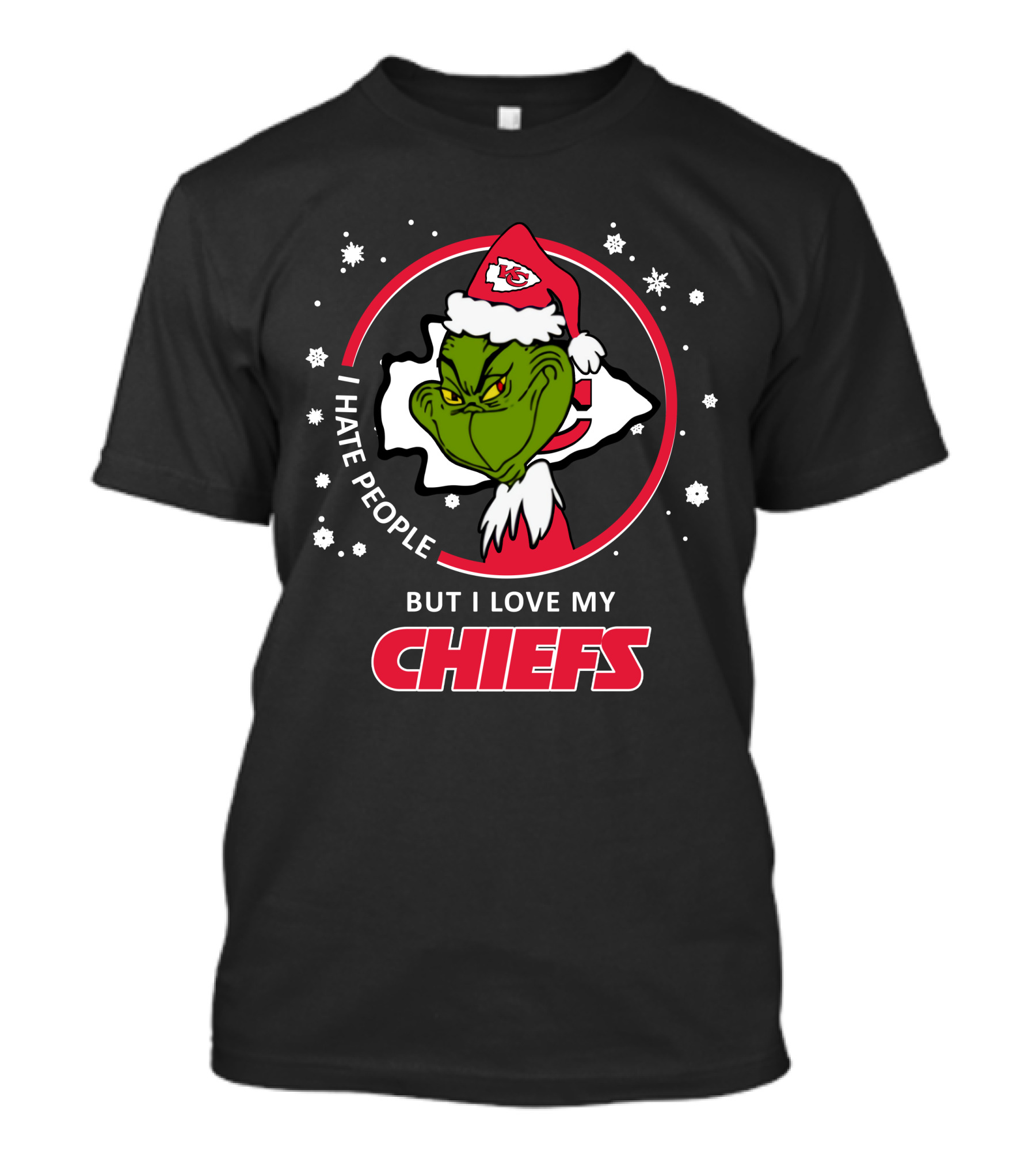 Kansas City Chiefs Grinch I Hate People But I Love My Chiefs T-Shirt