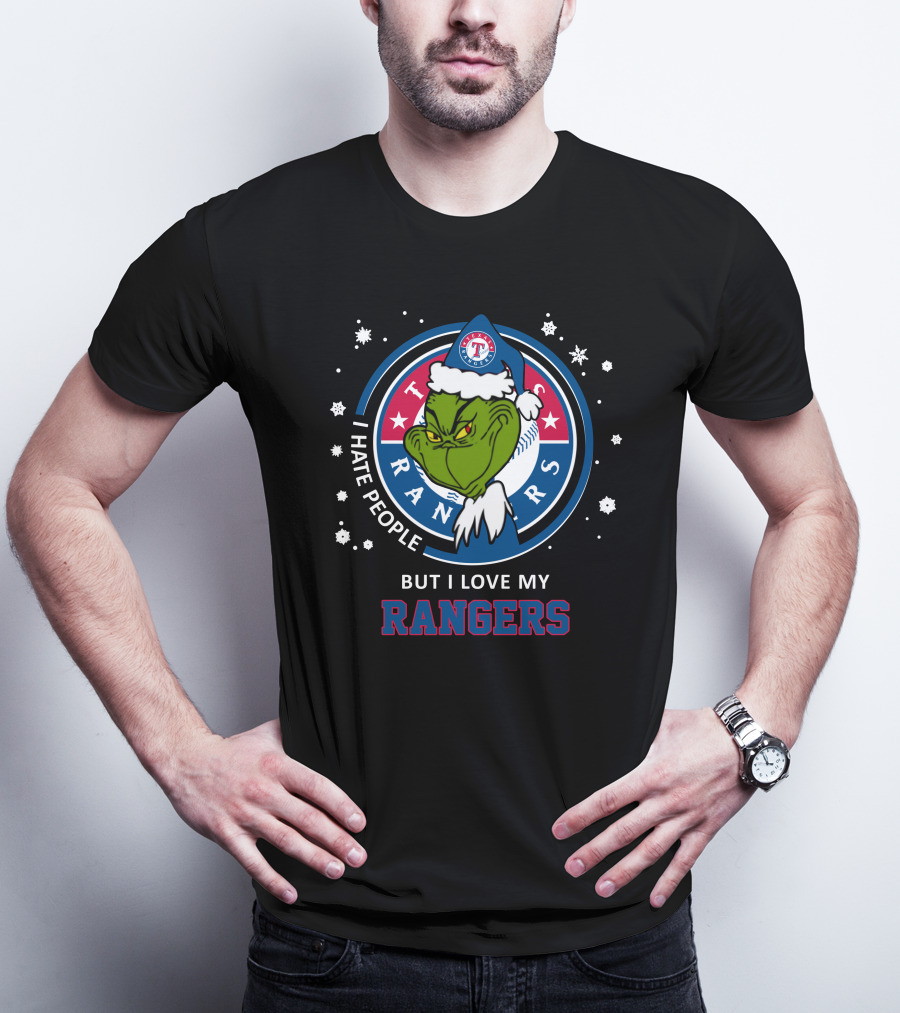 Texas Rangers Grinch I Hate People But I Love My Rangers T-Shirt