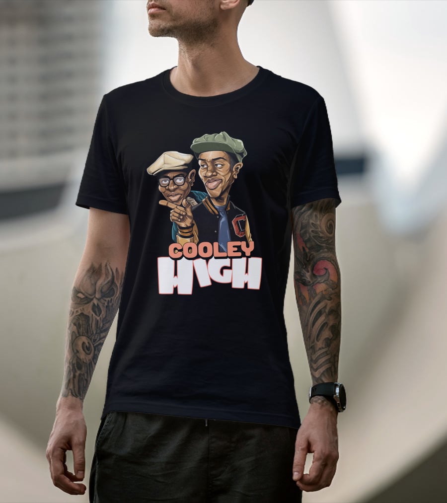 Cooley High Retro Style Character Art With Varsity Jacket And Caps T-Shirt
