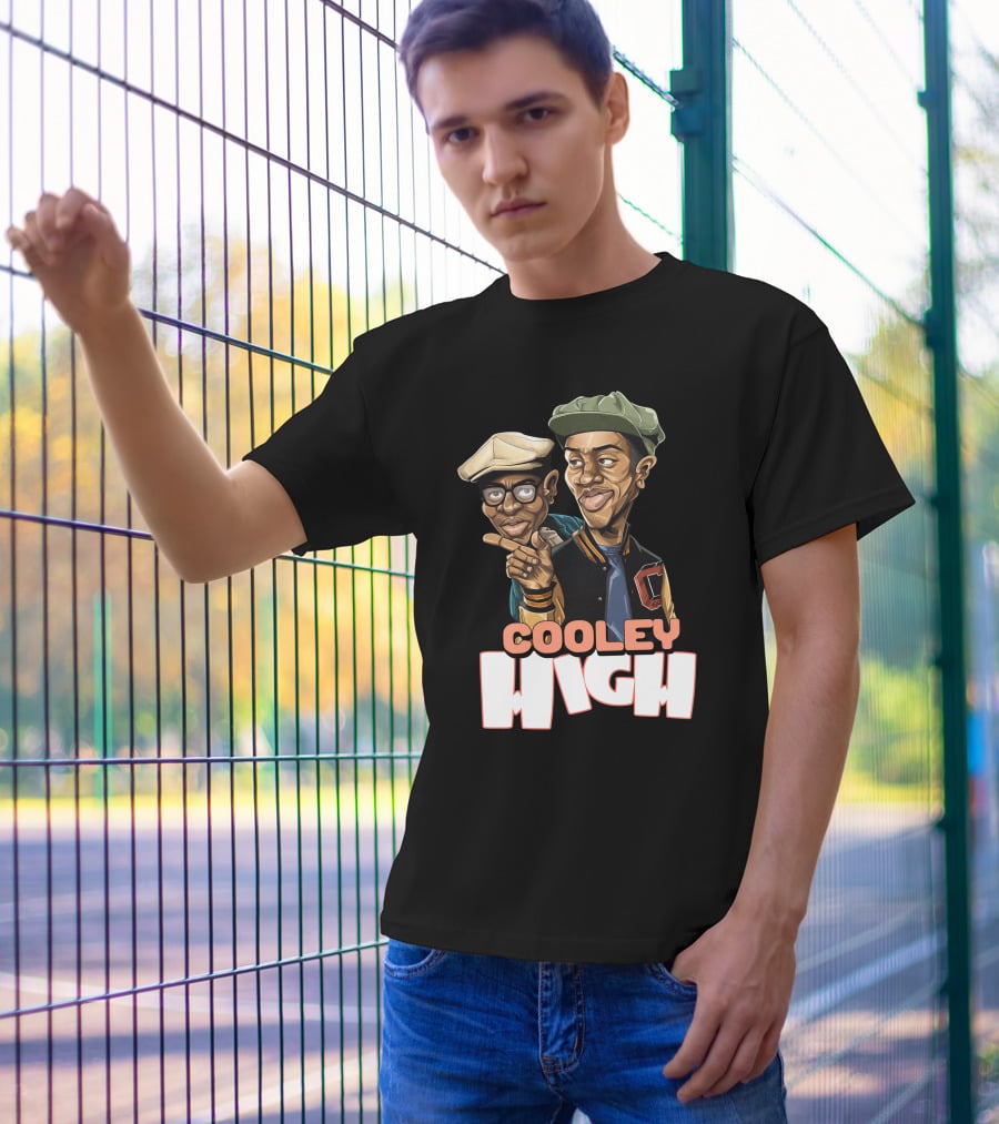 Cooley High Retro Style Character Art With Varsity Jacket And Caps T-Shirt