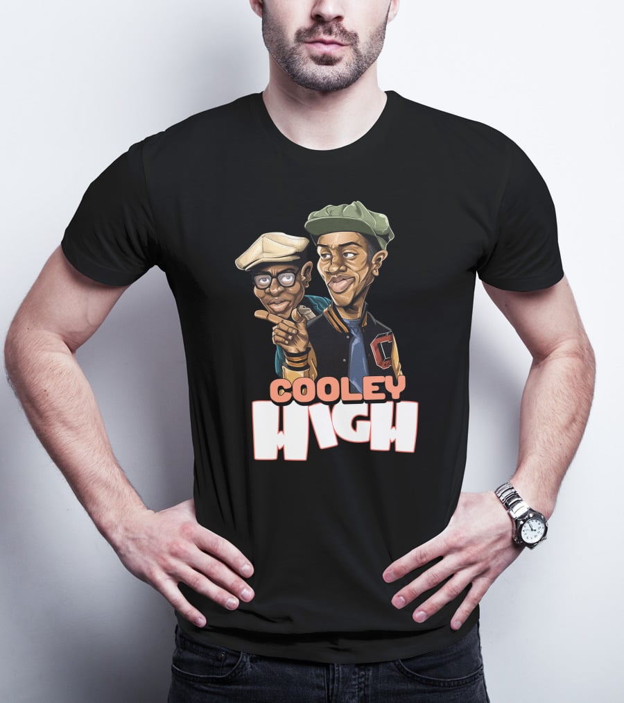 Cooley High Retro Style Character Art With Varsity Jacket And Caps T-Shirt